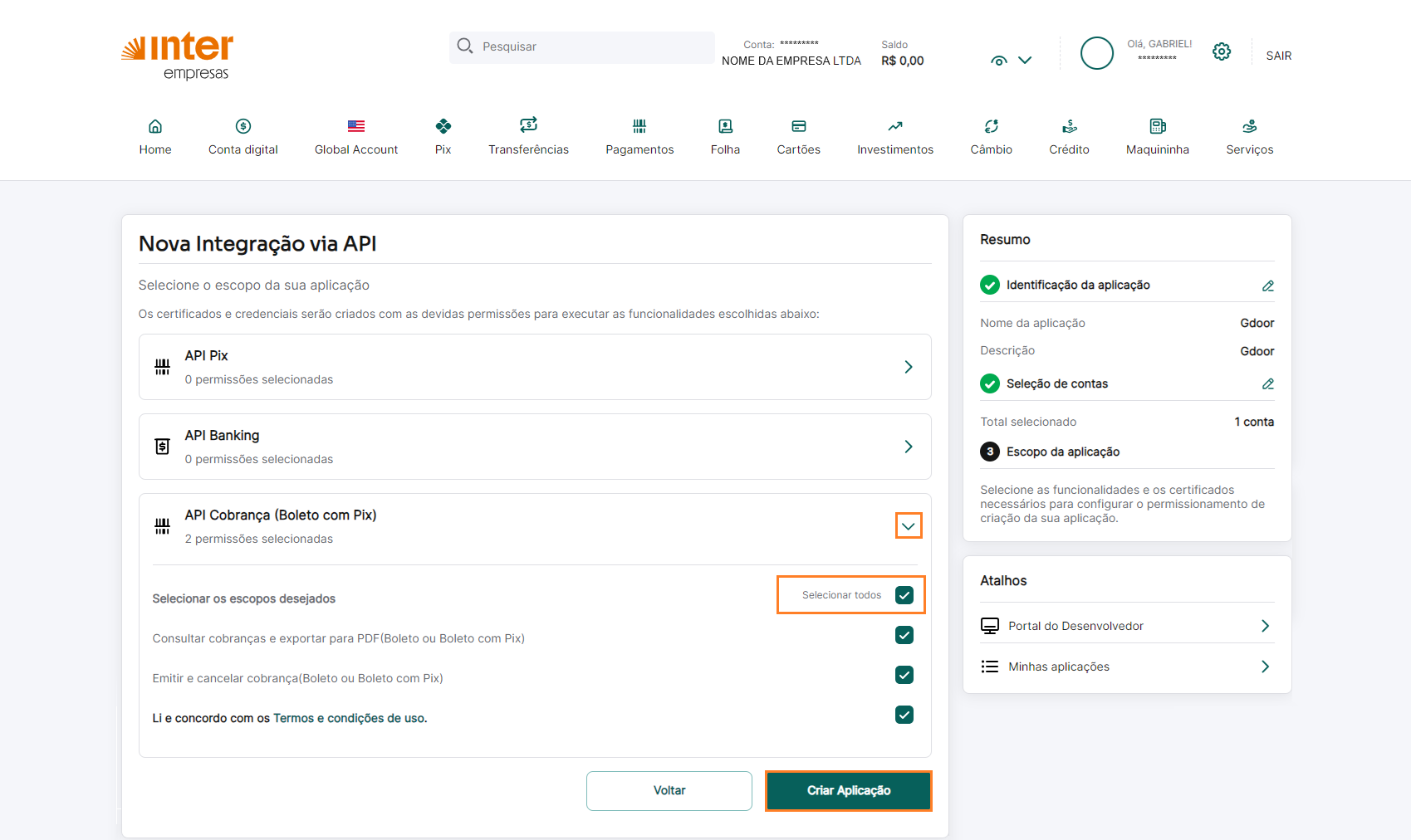 Ativação da API para boletos do banco Inter – Base de Conhecimento Gdoor